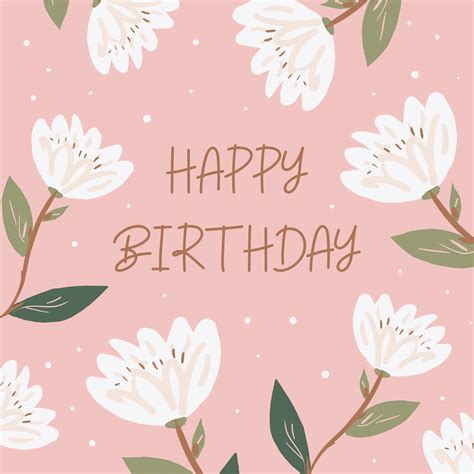 Cute Pink White Flowers Happy Birthday Boomf