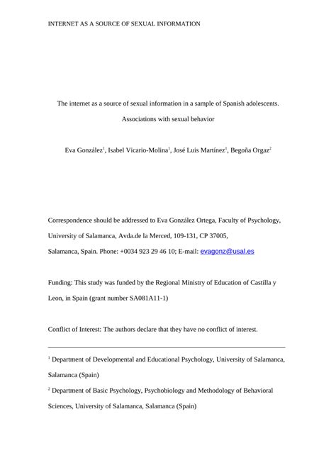 pdf the internet as a source of sexual information in a sample of