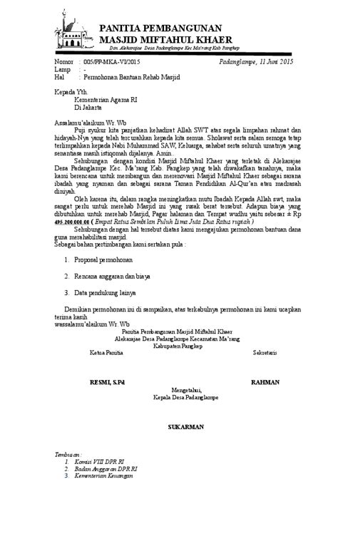 Download Contoh Proposal Pembangunan Masjid