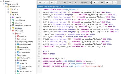sap abap central replicate abap database table definition to postgresql