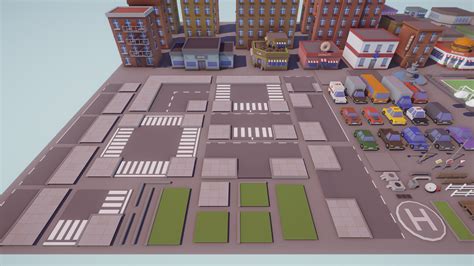 justcreate unity and unreal engine 3d assets low poly cartoon city