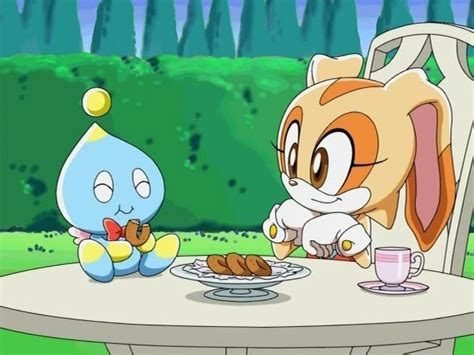Cream The Rabbit And Cheese The Chao Having A Tea Party Aww Cream