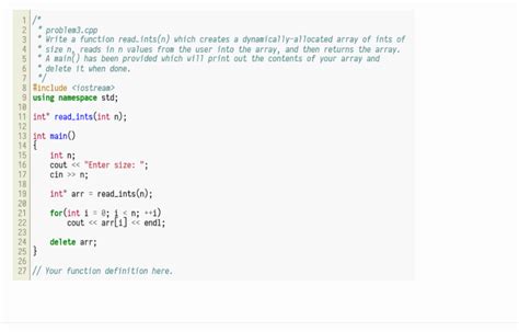 solved 2problem3 cpp 3 write a function read ints n which
