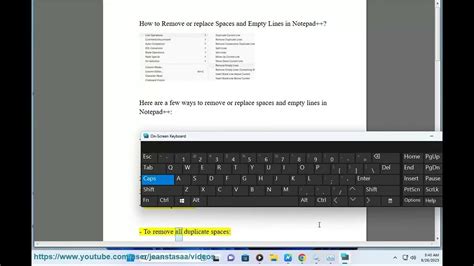 remove or replace spaces and empty lines in notepad youtube