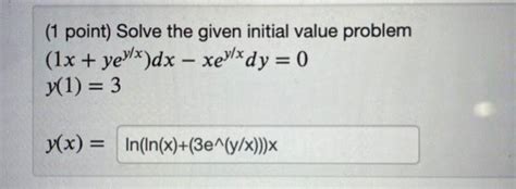 [solved] 1 Point Solve The Given Initial Value Problem