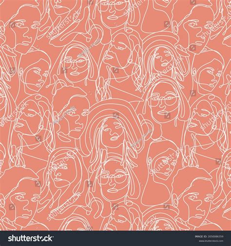 Continuous One Line Drawing Woman Face Stock Vector Royalty Free