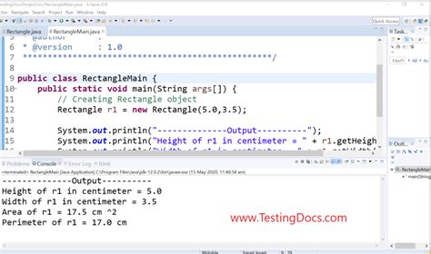 java program to calculate area of rectangle
