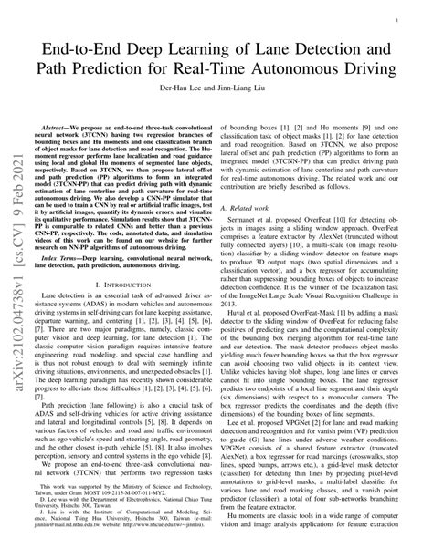 pdf end to end deep learning of lane detection and path
