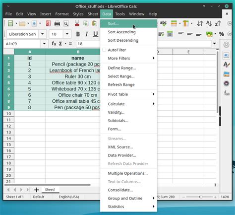 how to sort in libreoffice calc [with screenshots]