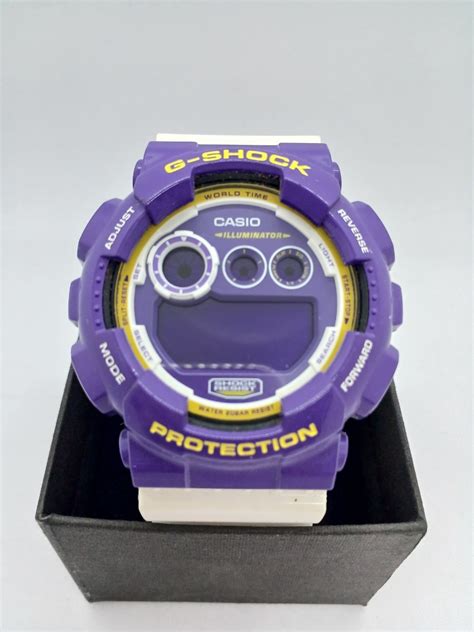 【傷や汚れあり】casio カシオ G Shock ジーショック クレイジーカラーズ Gd 120cs クォーツ 腕時計 パープル イエロー
