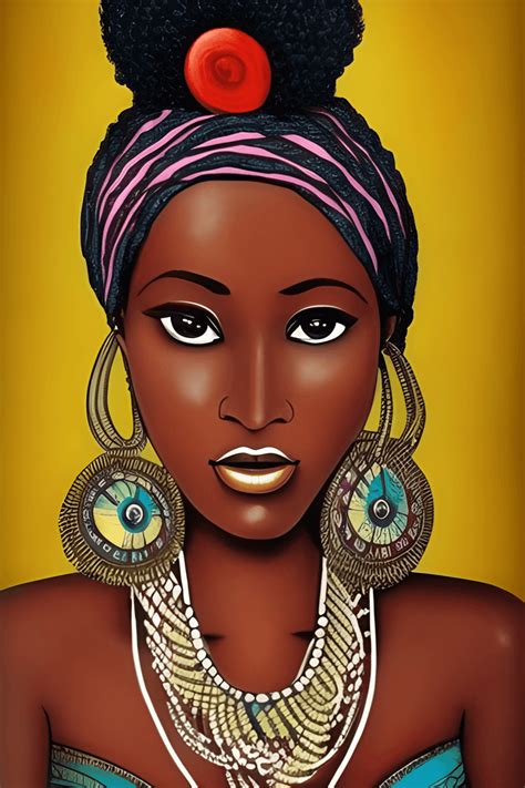 Beautiful African Women Boho Art · Creative Fabrica