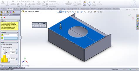 tutorial mounting boss feature in solidworks grabcad tutorials