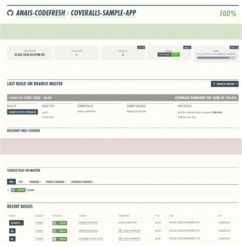 coveralls coverage reports · codefresh docs