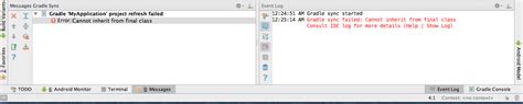 java error cannot inherit from final class android