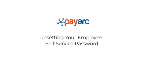 resetting employee self service password youtube