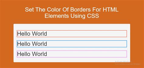 how to set the color of borders for html elements using css