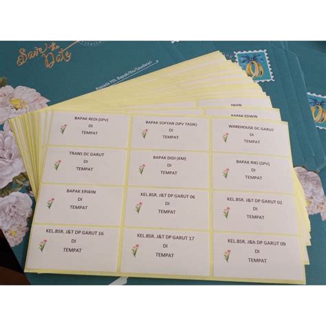 Jual Cetak Print Label Nama Undangan 103 Polos Atau Motif Proses 1