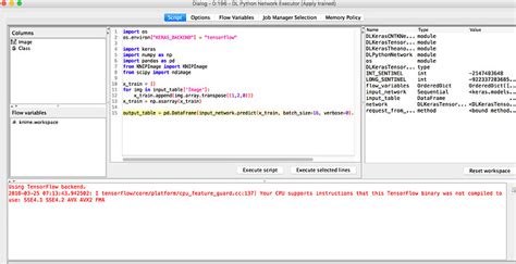 integration of python and keras in anaconda in to knime for mac