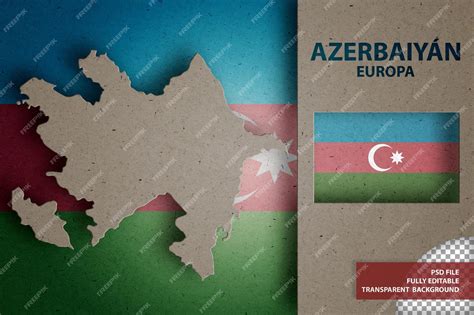 Инфографическая иллюстрация карты и флага азербайджана Премиум Psd Файл