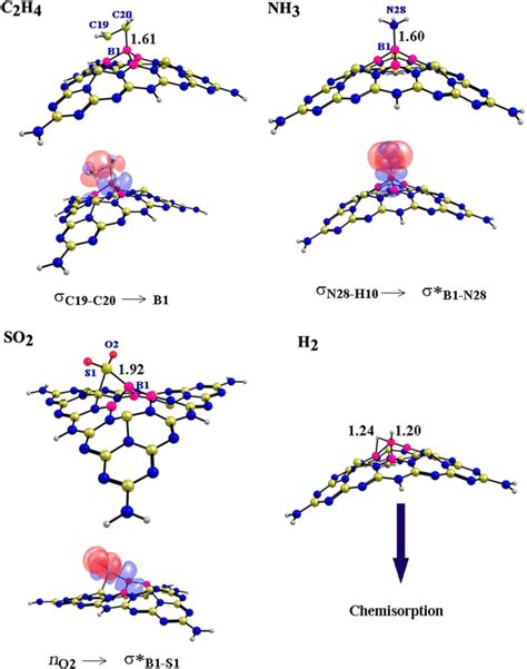 Side Views And Nbo Donor And Acceptor Orbitals For C2h4 Nh3 So2 And