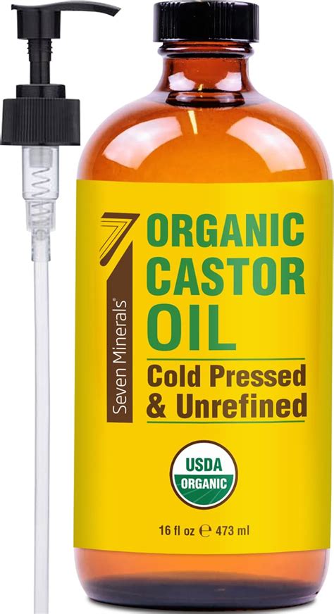 Heritage Store Organic Castor Oil Glass Bottle Cold