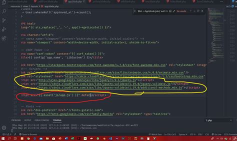 javascript cannot use jquery in laravel blade file stack overflow