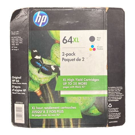 Hp 64xl High Yield Original Inkjet Cartridge Black Tri Color 2 Pack
