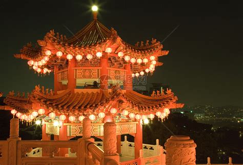 夜中中国寺庙红色佛教徒建筑学建筑宗教旅行神社信仰文化崇拜高清图片下载 正版图片320249463 摄图网