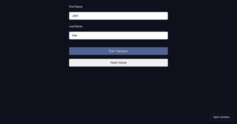 react hook form v6 setvalue forked codesandbox