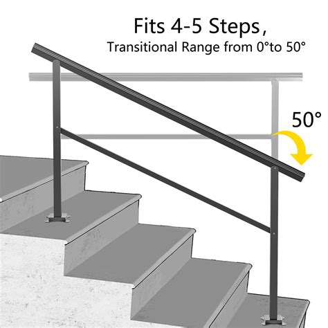 Vevor Outdoor Handrail 165lbs Load Handrail Outdoor Stairs Aluminum