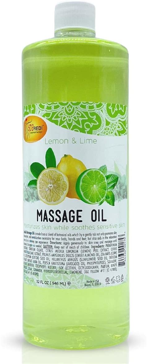 Spa Redi Massage Oil Lemon And Lime 32 Oz