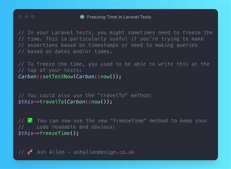 ash allen 🚀 on twitter ️in your laravel tests you might sometimes