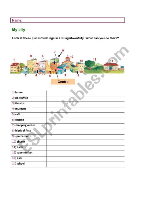 My City Esl Worksheet By Efepe
