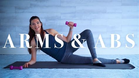 Senior And Beginner Workout Arms And Abs On The Mat With Light