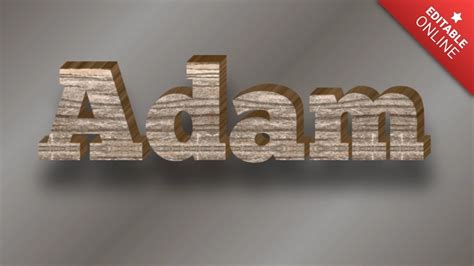 Adam Текстура древесины 3d текст Генератор текстовых эффектов