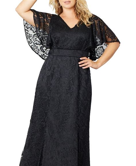 Kiyonna Plus Size Duchess Lace Evening Gown Macys