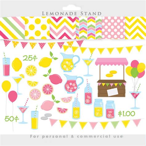 Lemonade Clipart Pink Lemonade Stand Clip Art Summer Fruit Spring