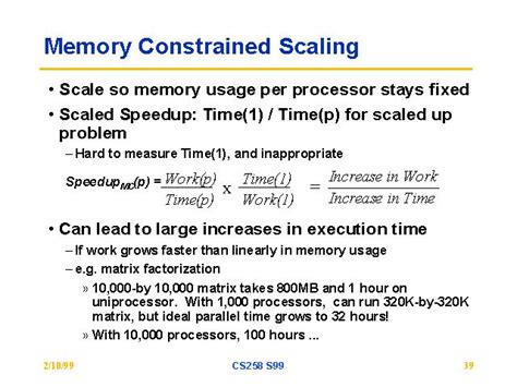 memory constrained scaling