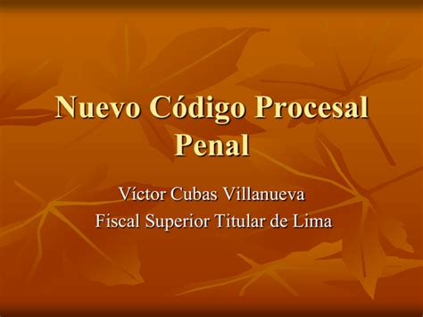 Nuevo Código Procesal Penal