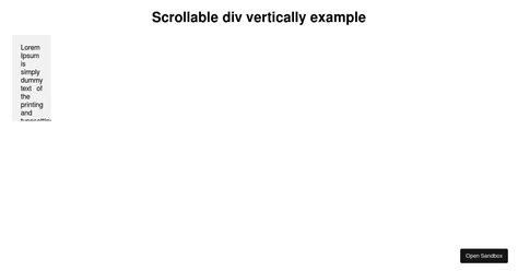 react vertically scrollable div forked codesandbox