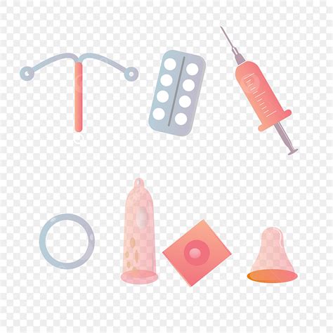 Hand Drawn Set Vector Art Png Cartoon Hand Drawn Contraceptive Set