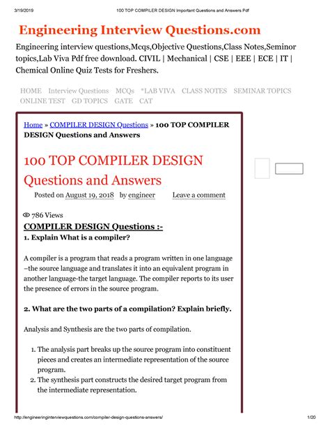 100 top compiler design important questions and answers pdf home