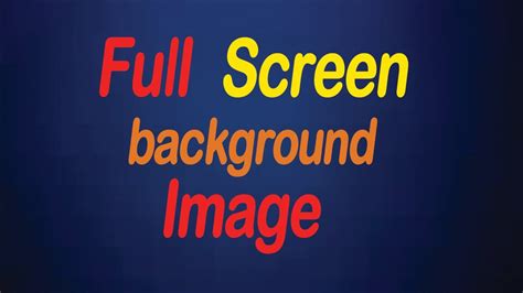 full screen background image in html and css youtube