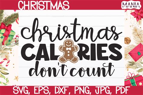 Christmas Calories Dont Count Svg Graphic By Silhouettemania
