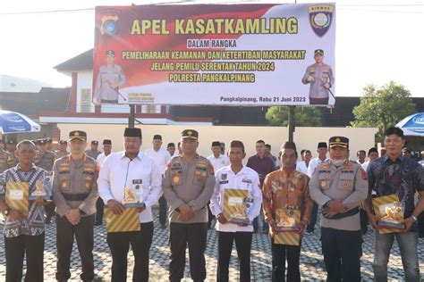 Jelang Pemilu Serentak Tahun 2024 Polresta Pangkalpinang Gelar Apel