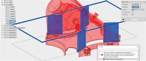 solved failed to boolean bodies together autodesk community