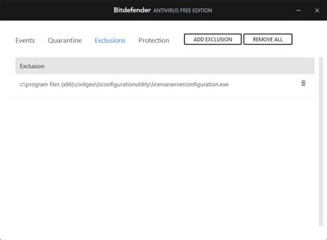 adding application exception to bit defender firewall