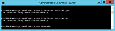 net user command for windows server 2012 r2