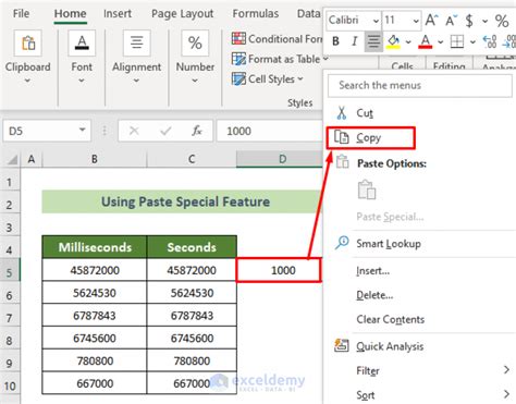 how to convert milliseconds to seconds in excel 2 quick ways