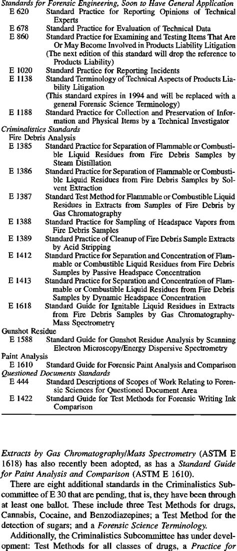 astm committee e 30 on forensic sciences adopted